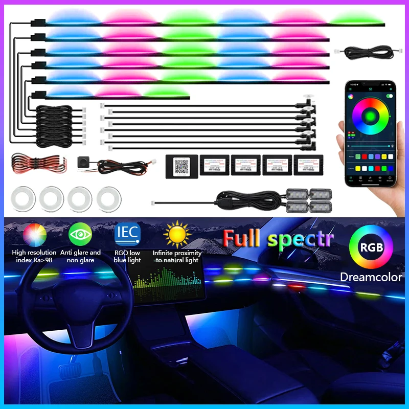 22-In1-Full-Universal-Symphony-Car-LED-Ambient-Lights-Decoration ...