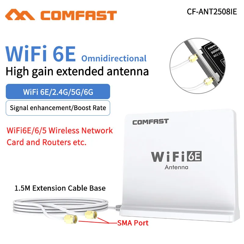 Tri-Band-2-4-5Ghz-6Ghz-High-Gain-Omni-Directional-Extension-Antenna-for ...
