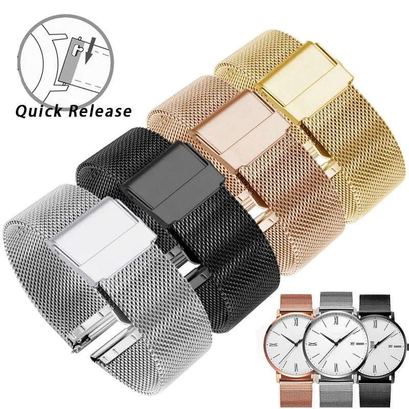 20mm-22mm-Mesh-Milanese-Straps-0-6Mesh-Watchbands-Metal-Wristband-Soild ...