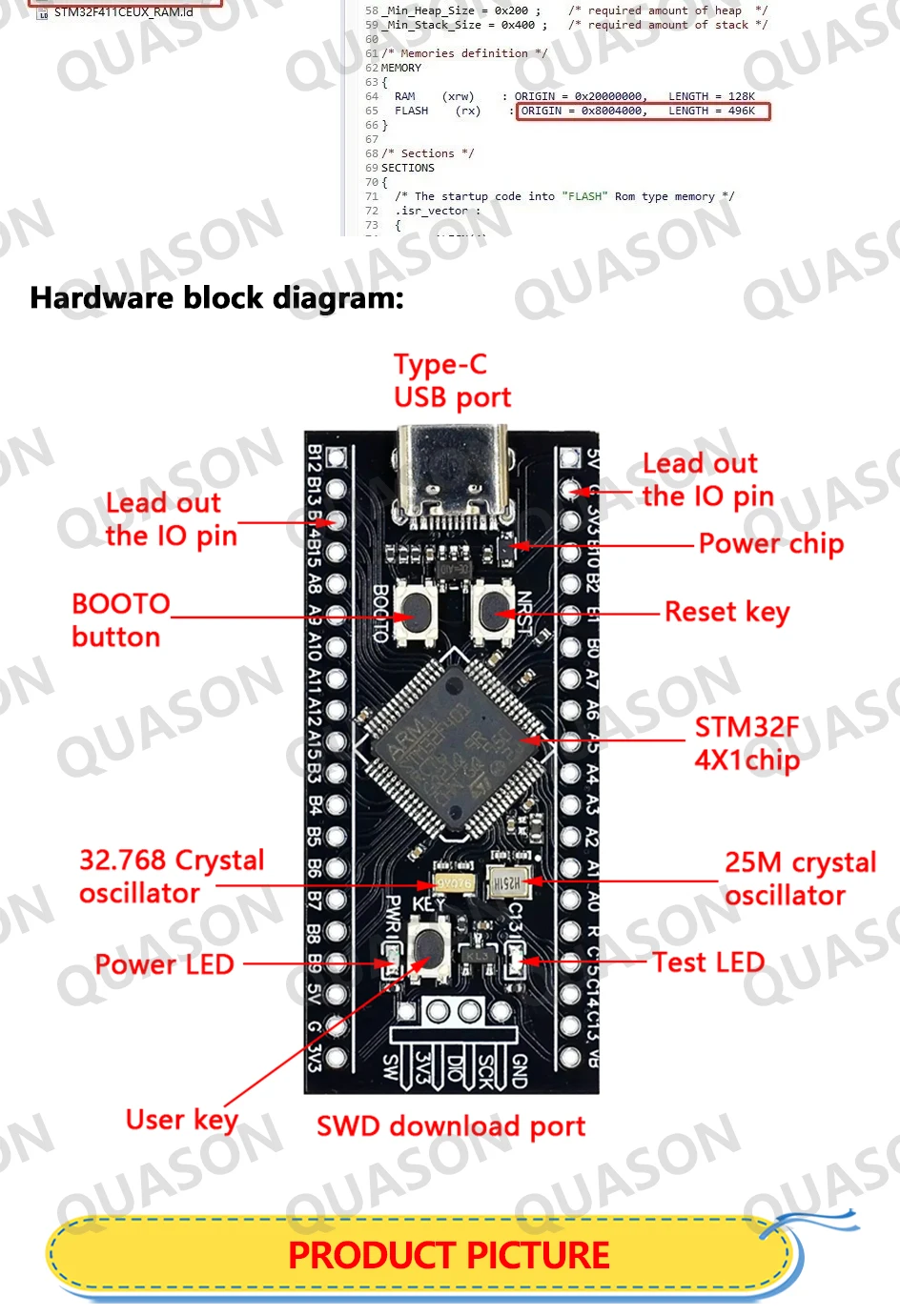 STM32F401RCT6 плата разработки Quason | AliExpress