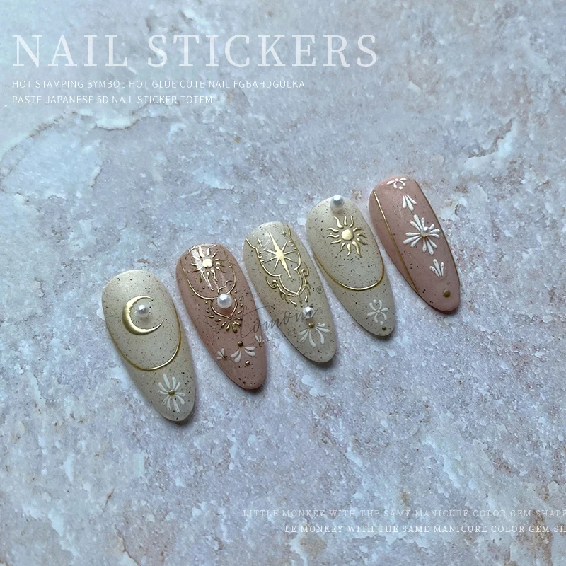 Laser-Gilding-Moon-Sun-Star-Occult-Semiotics-Pattern-Nail-Art ...