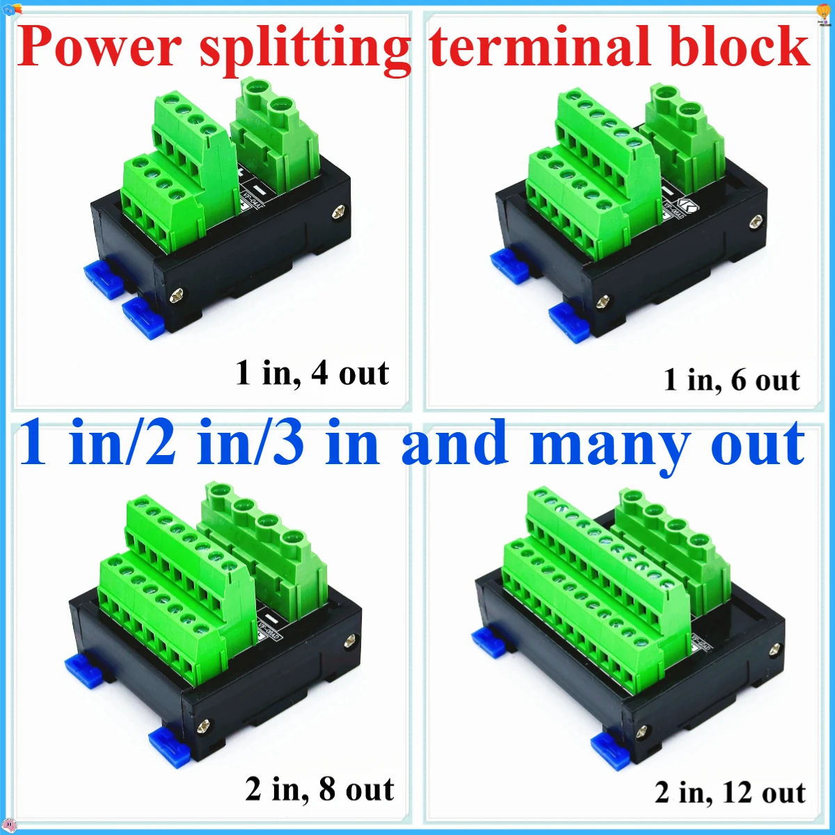 Power Terminal Block Junction Box 1 in 4 Out Positive and Negative ...