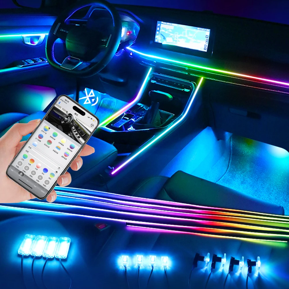 18-in-1-Dual-Zone-Symphony-Car-LED-Ambient-Light-Interior-64-Color-RGB ...