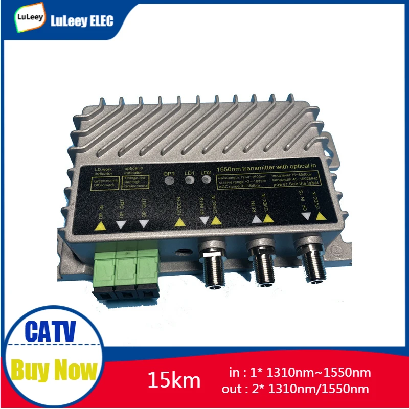 CATV Mini 1550nm Optical Transmitter Two-way Output 2*10dbm Feed ...