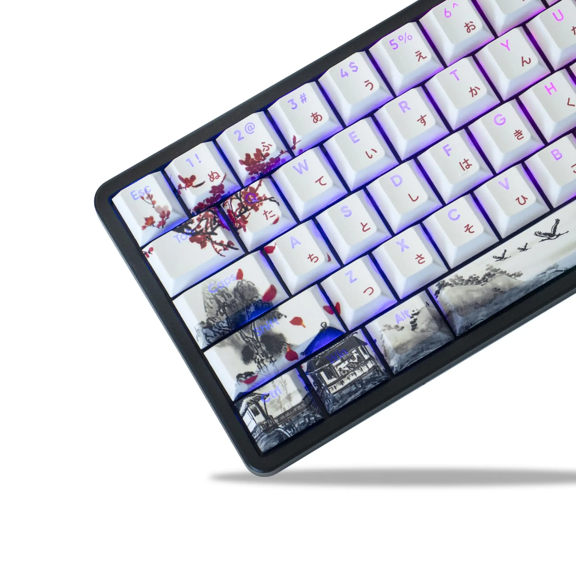 127-Keys-Shine-Through-Plum-Blossom-Cherry-Profile-Keycap-PBT-Keycap ...
