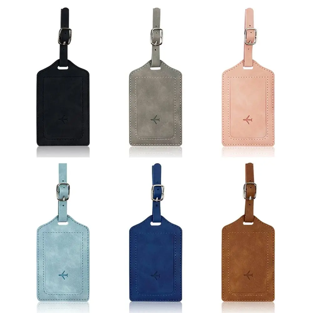 Fashion travel Luggage Tag Portable Leather Baggage Label Universal PU ...