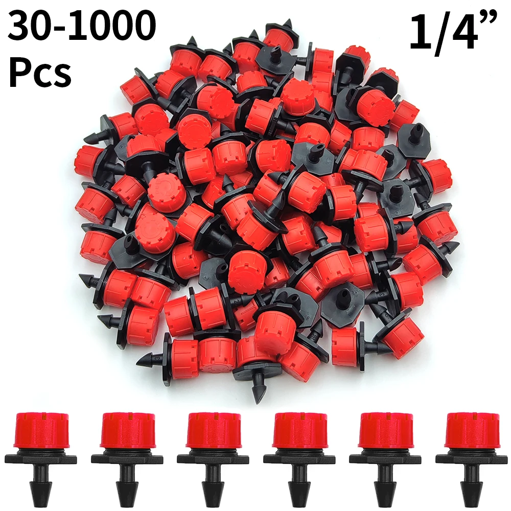 30-1000pcs 4/7mm Garden Irrigation Nozzle Adjustable Dripper Watering ...