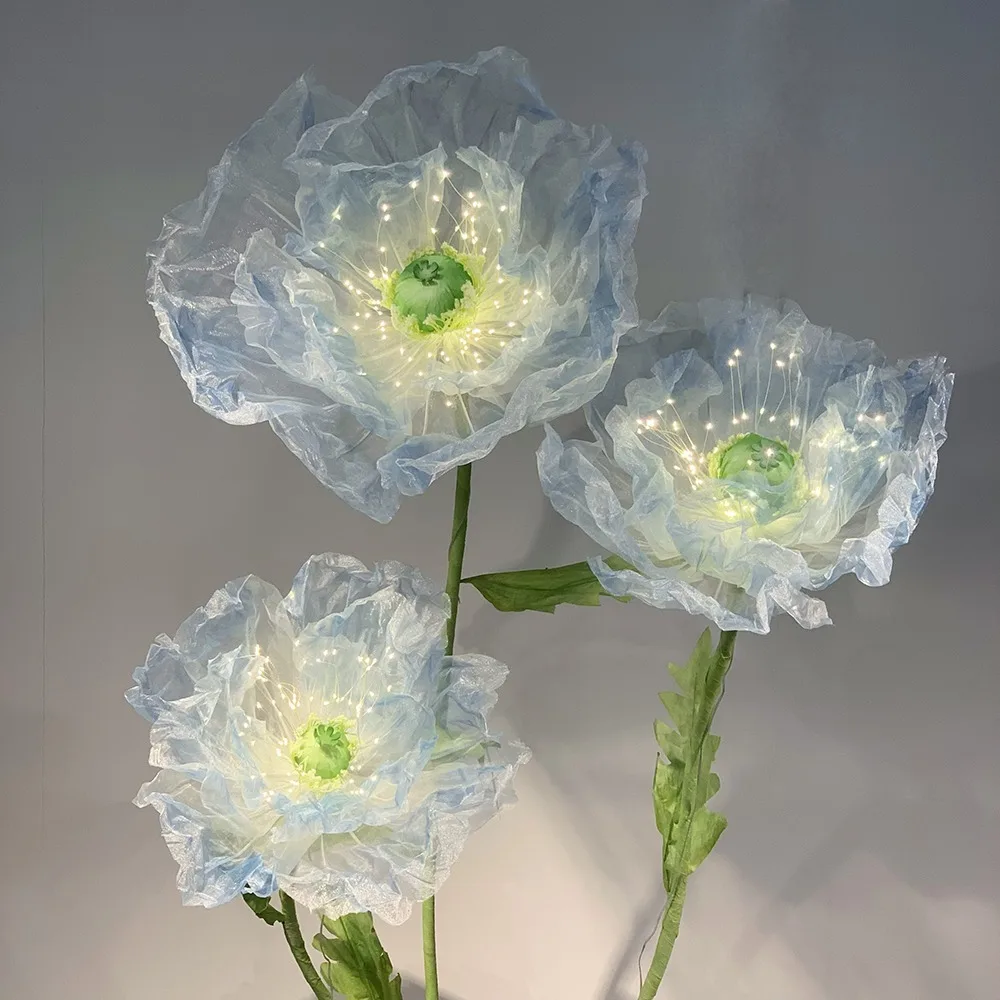 180cm Luminous Poppy Flowers Artificial Flowers Wedding Decor Props ...