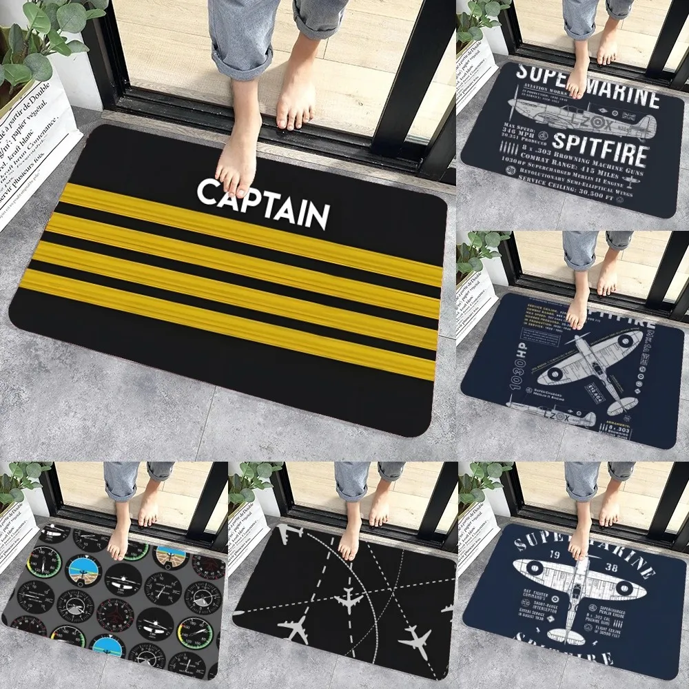 O-Pilot-Captain-Stripes-Front-Door-Mat-Anti-Slip-Outd-Floor-Mat-Flanela ...