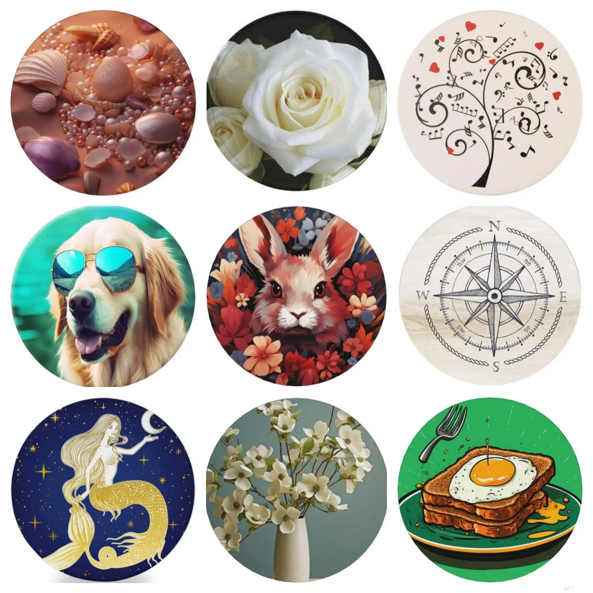Shell-Rabbits-Drink-Coasters-for-Tabletop-Protection-Suitable-for-Kinds ...