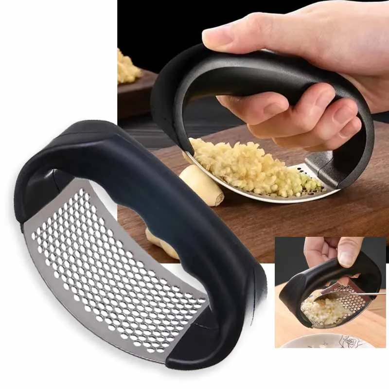 Stainless-Steel-Garlic-Press-Kitchen-Tool-Crusher-Manual-Garlic-Mincer ...