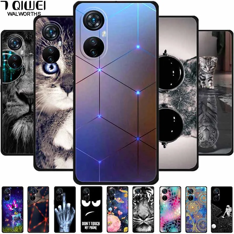 For-Blackview-A200-Pro-Case-Fashion-Silicone-Black-Painted-TPU-Soft ...