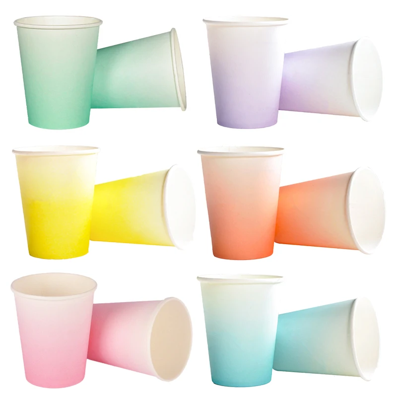 8pcs-Gradient-Color-Disposable-Paper-Cups-Juice-Cups-Baby-Shower-Kids ...