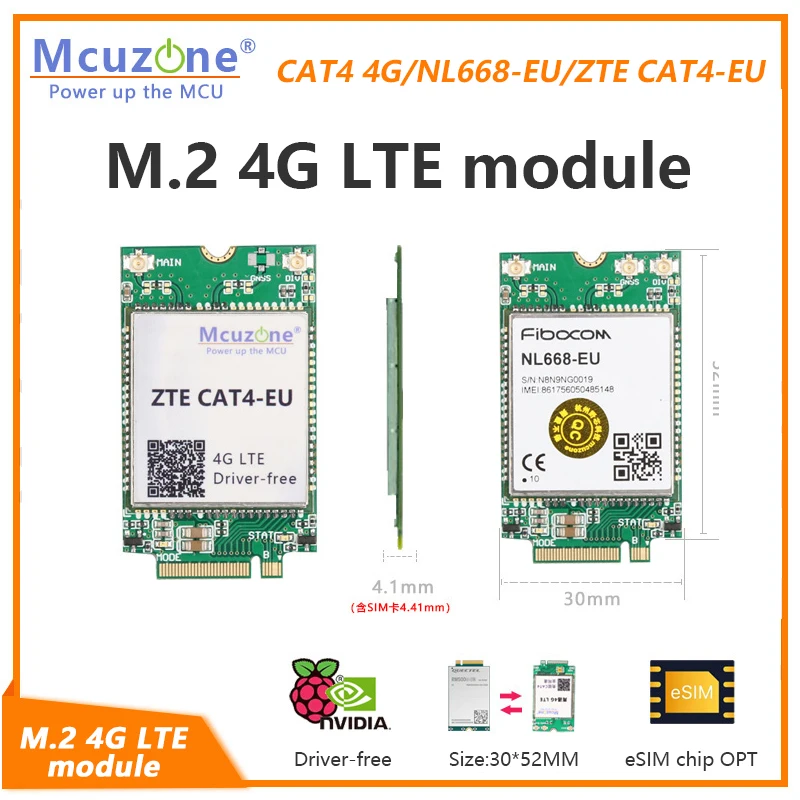 M.2 4g Lte Module,raspberry Pi,nvidia Free Driver ,esim Chip,gps Opt,compatible With 5g ...