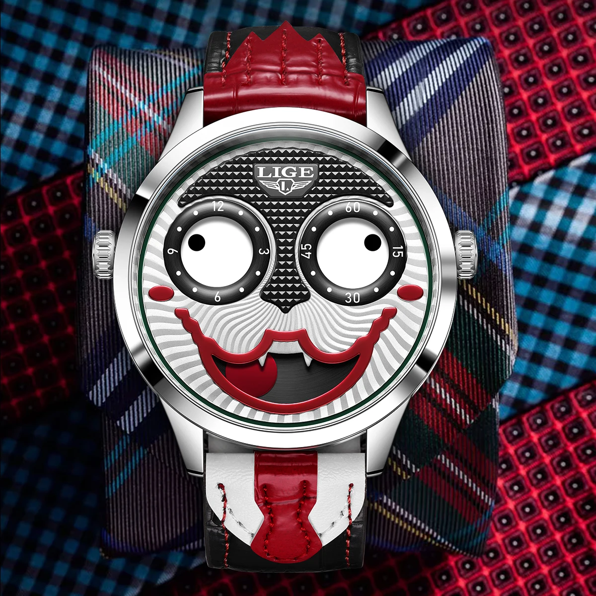 LIGE 2025 Creative Watches For Men Clown Fashion Quartz Wristwatches ...