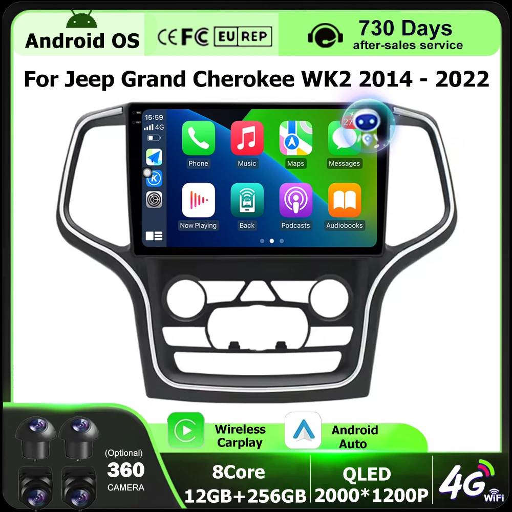 360 Camera Car Radio Navigation GPS Multimedia Player Stereo For Jeep ...