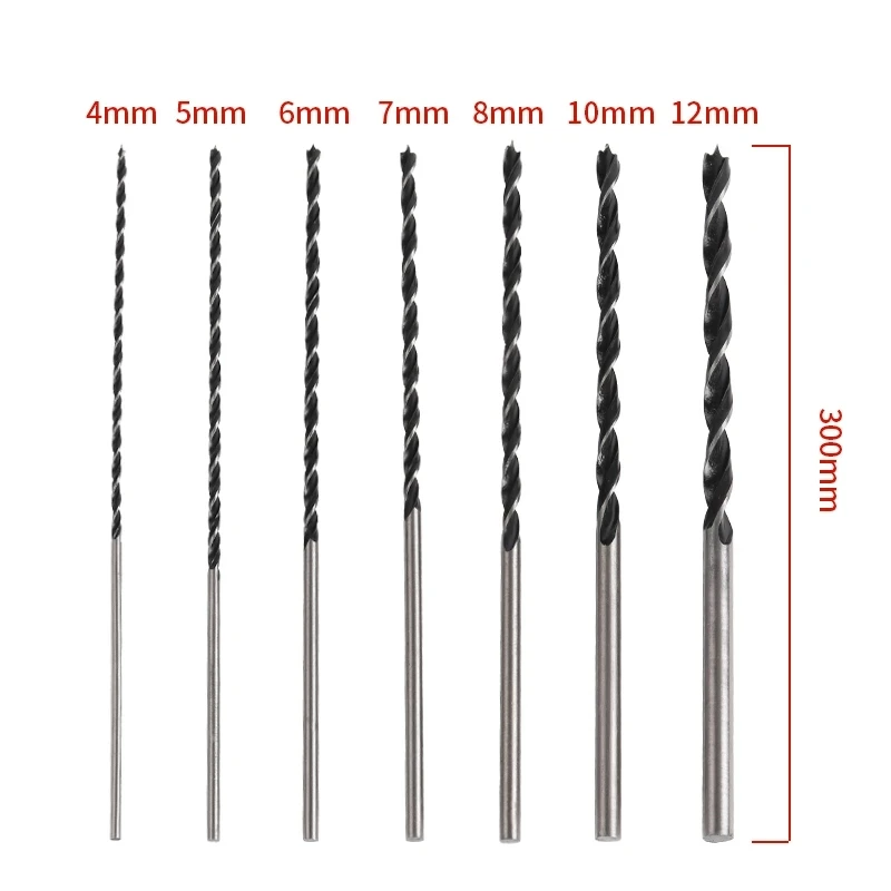 7pcs-300mm-Extra-Long-Rolled-Wood-Drill-Bit-Set-for-Wood-Precision ...