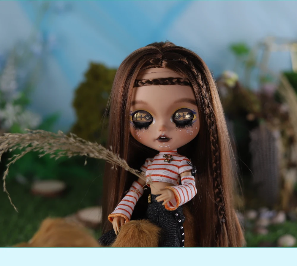 Dallas – Premium Custom Neo Blythe Doll with Brown Hair, Tan Skin ...