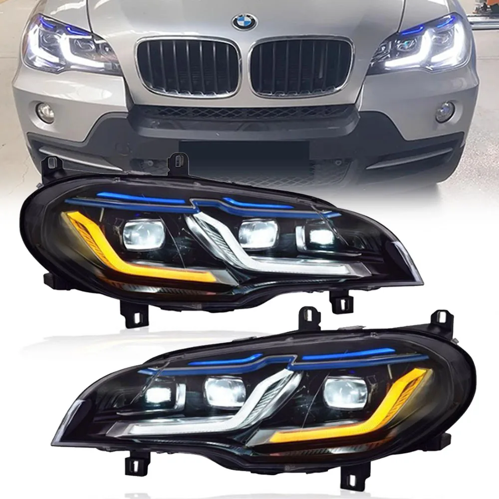 2PCS-Car-Lights-for-BMW-X5-LED-Headlight-2007-2014-E70-Lamp-DRL ...