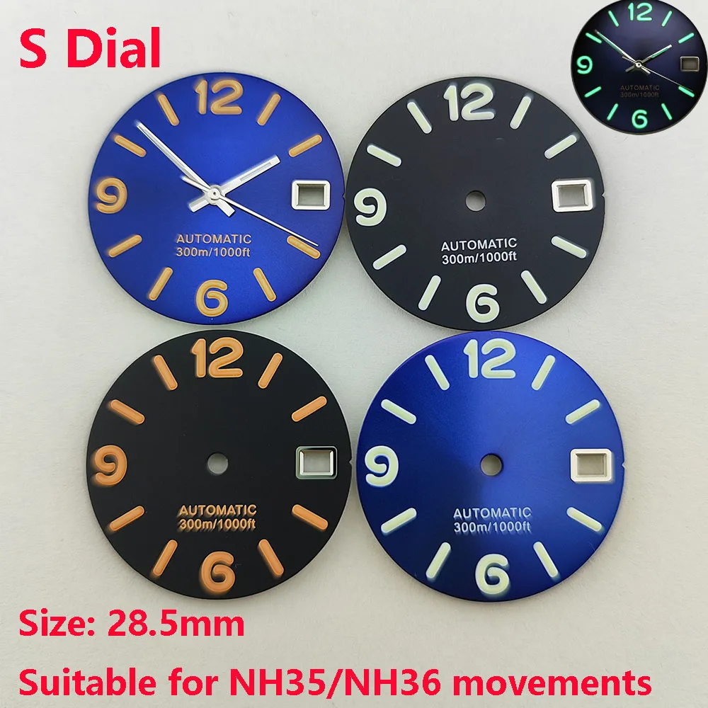 High-Quality-28-5mm-NH35dial-watch-dial-S-dial-green-luminous-suitable ...