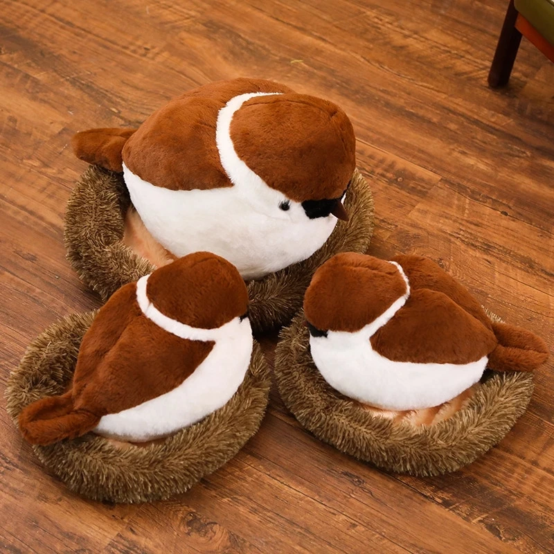 1pc Cute Lifelike Animal Bird Sparrow Plush Toys Stuffed Sparrow Dolls ...
