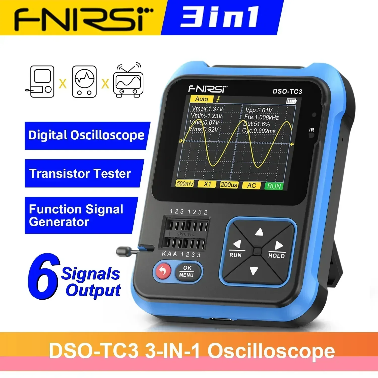 FNIRSI-Digital-Oscilloscope-DSO-TC3-Function-Signal-Generator-Transistor-DSO-TC3-Multifunction ...