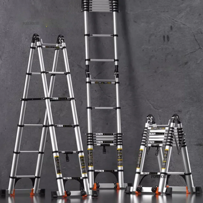 Aluminum-Alloy-Telescopic-Step-Ladder-Household-Folding-Multifunctional ...