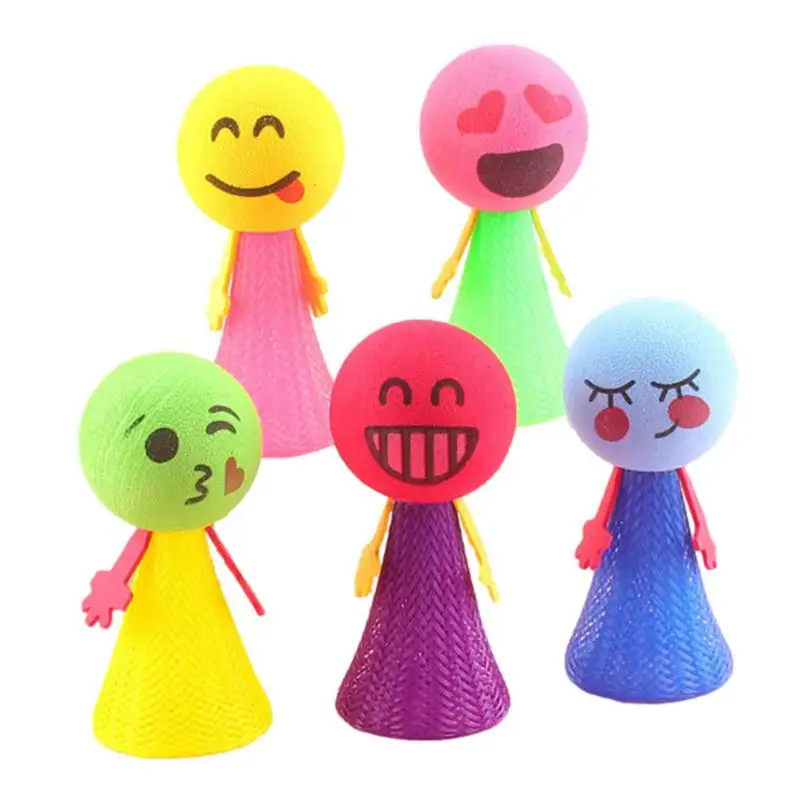 Jumping Popper Launchers Colorful Cartoon Spring Bouncing Dolls For ...