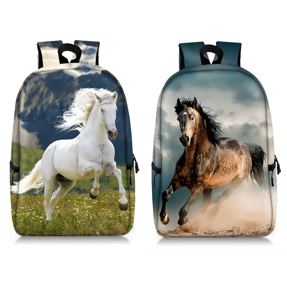 Elegant-Horse-Backpack-Women-Men-Rucksack-Large-Capacity-Shoulder-Bag ...
