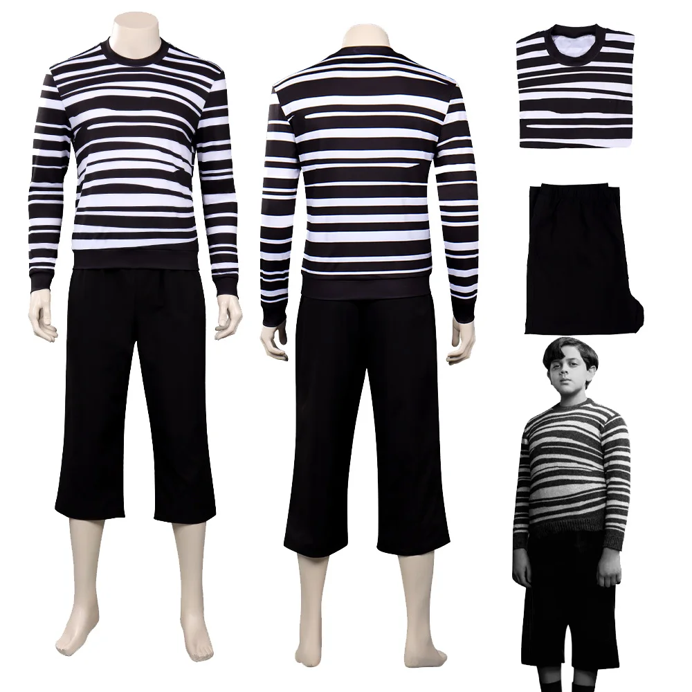 Wednesday Cosplay Costume Xavier Cos Thorpe Striped Shirt Pants For Men ...