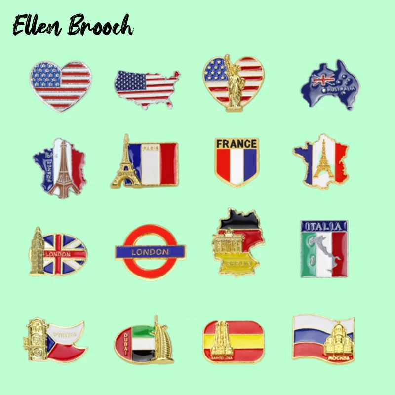 World Country Flags Brooches | Pin Collection Countries | Lapel Pin ...