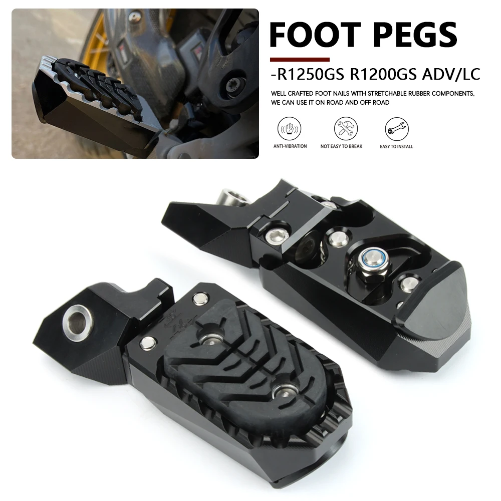 R1250GS R1200GS Motorcycle New Front Foot Pegs Adjustable Footrest ...