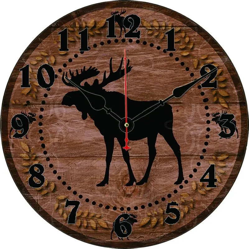 Modern Kitchen Wall Clock Animal Deer Head Antler Horn Stag African ...