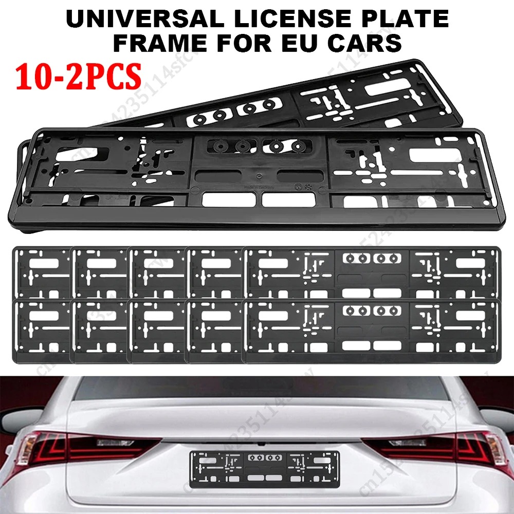 8-2PCS Car EU European License Plate Frame ABS Anti-corrosion Vehicle ...