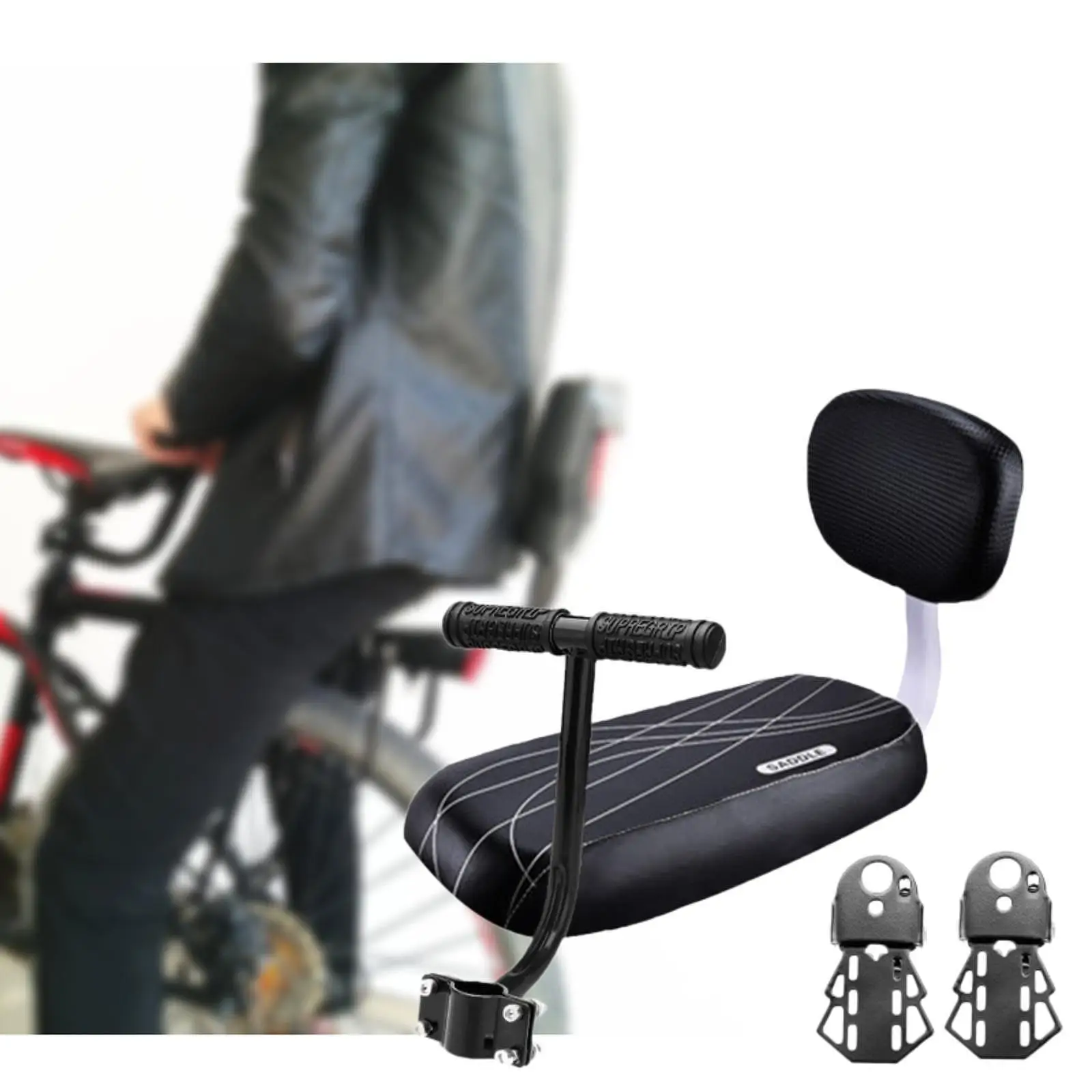 Rear-Seat-Cushion-Armrest-Footrest-Set-Universal-Sturdy-Child-Bicycle ...