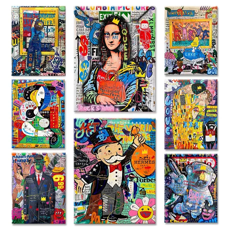 Pop-Art-Posters-Alec-Monopoly-Mona-Lisa-Prince-Princess-Abstract ...