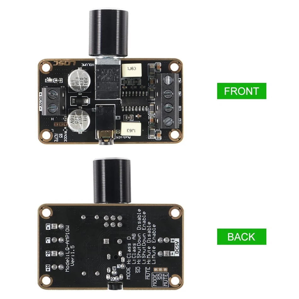 PAM8406 5W+5W Audio Amplifier Board Dual CH 5V Class D Digital Stereo ...