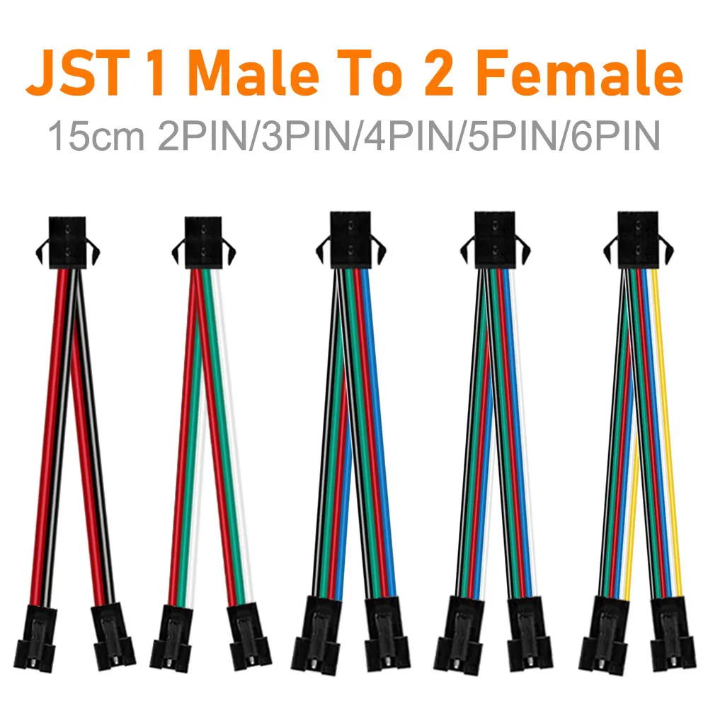 2Pin-3Pin-4Pin-5Pin-6Pin-LED-Splitter-Connector-JST-SM-Male-Female-Wire ...
