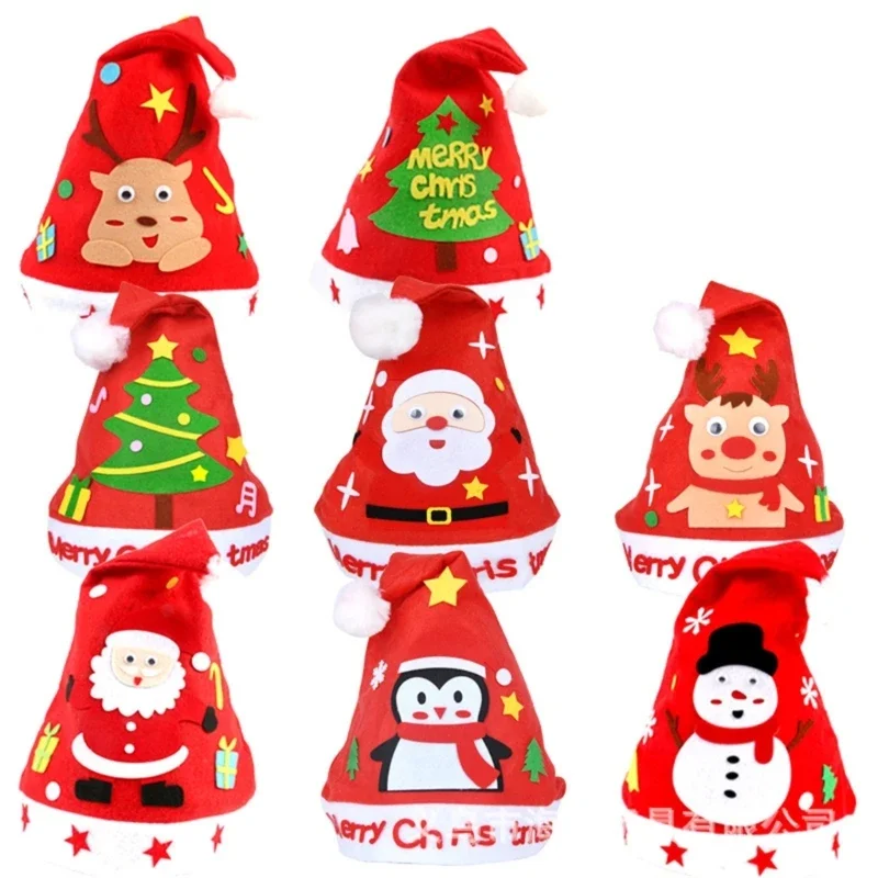 13cm-Christmas-Hat-Craft-Kits-for-Children-Holiday-Event-Santa-Home-Hat ...