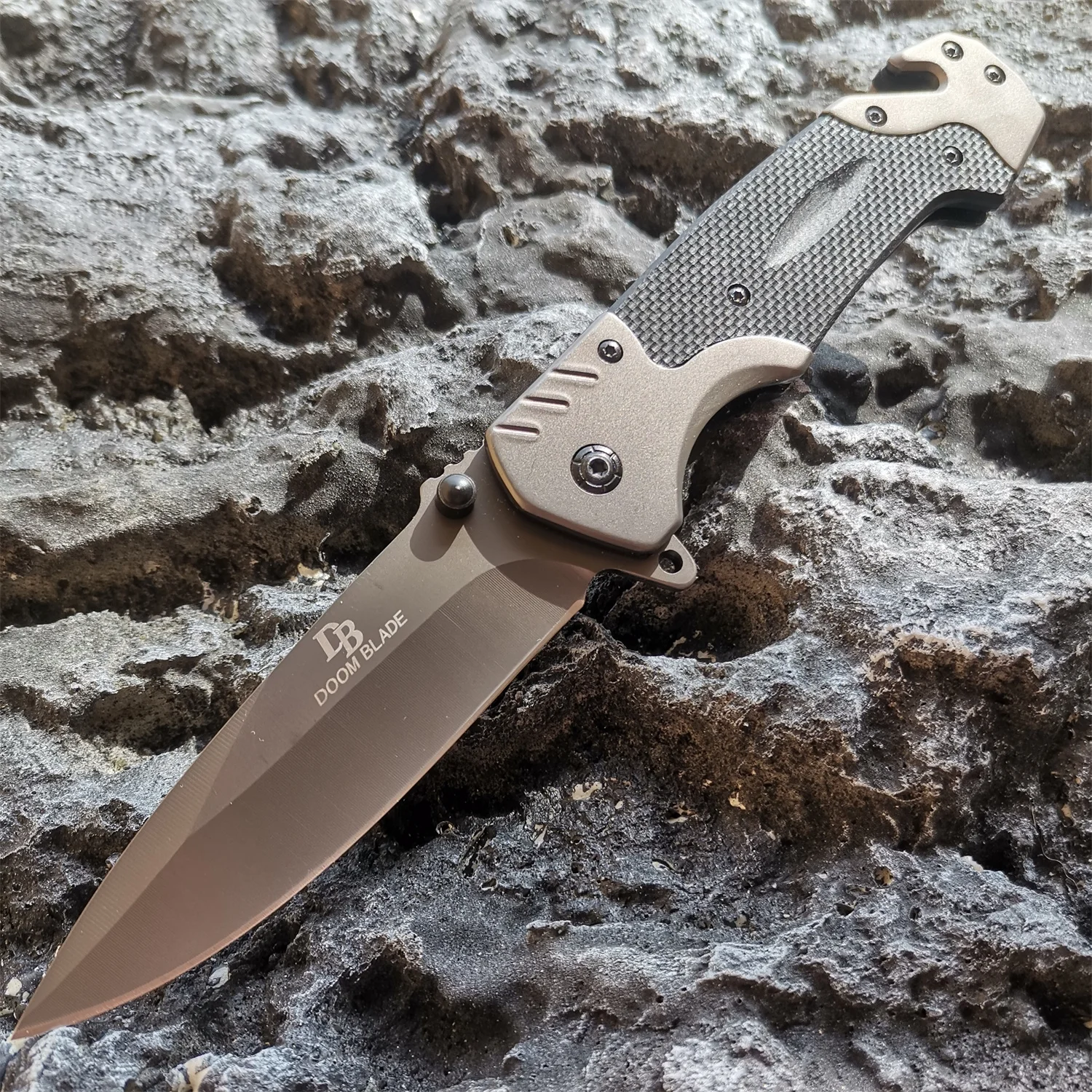 Alta qualidade g10 faca dobrável aço inoxidável faca de caça ferramenta ...