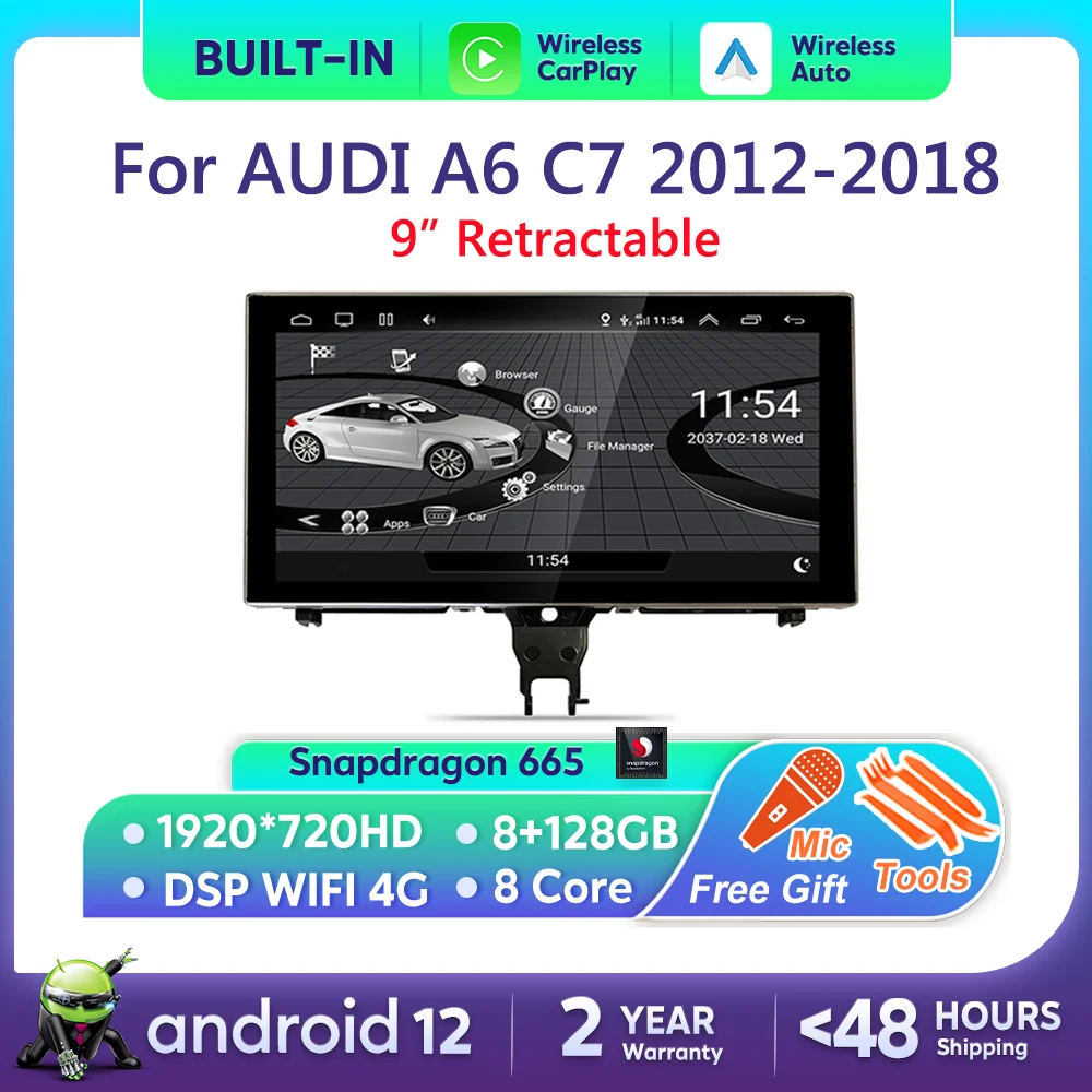 Android 12 8+128GB Car Multimedia Player For Audi A6 C7 A7 2012~2018 ...