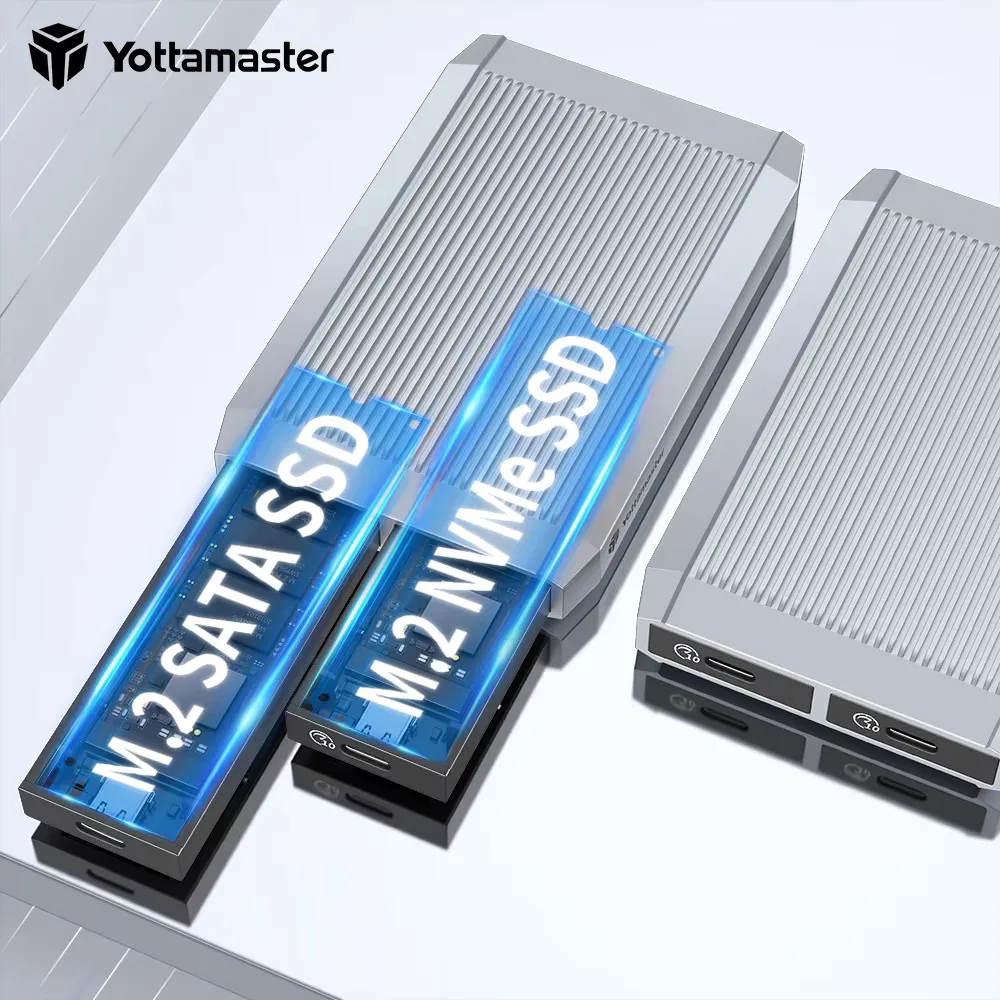 Yottamaster m.2 nvme10gbps ssd gabinete ferramenta livre dupla bay 2 ...