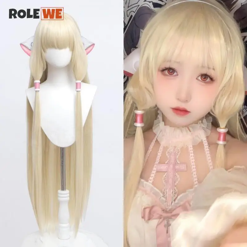 New-Anime-Chobits-Chi-Cosplay-Wig-100cm-Long-Straight-Light-Golden-Wig ...