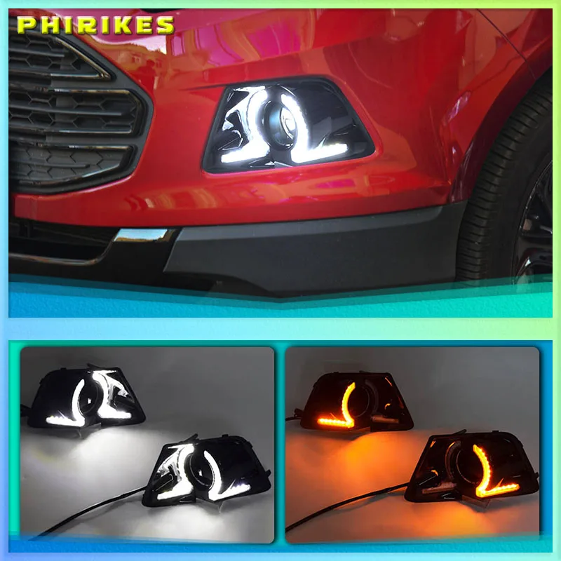 1-set-LED-DRL-Daytime-Running-Lights-Daylight-yellow-turn-Fog-Head ...