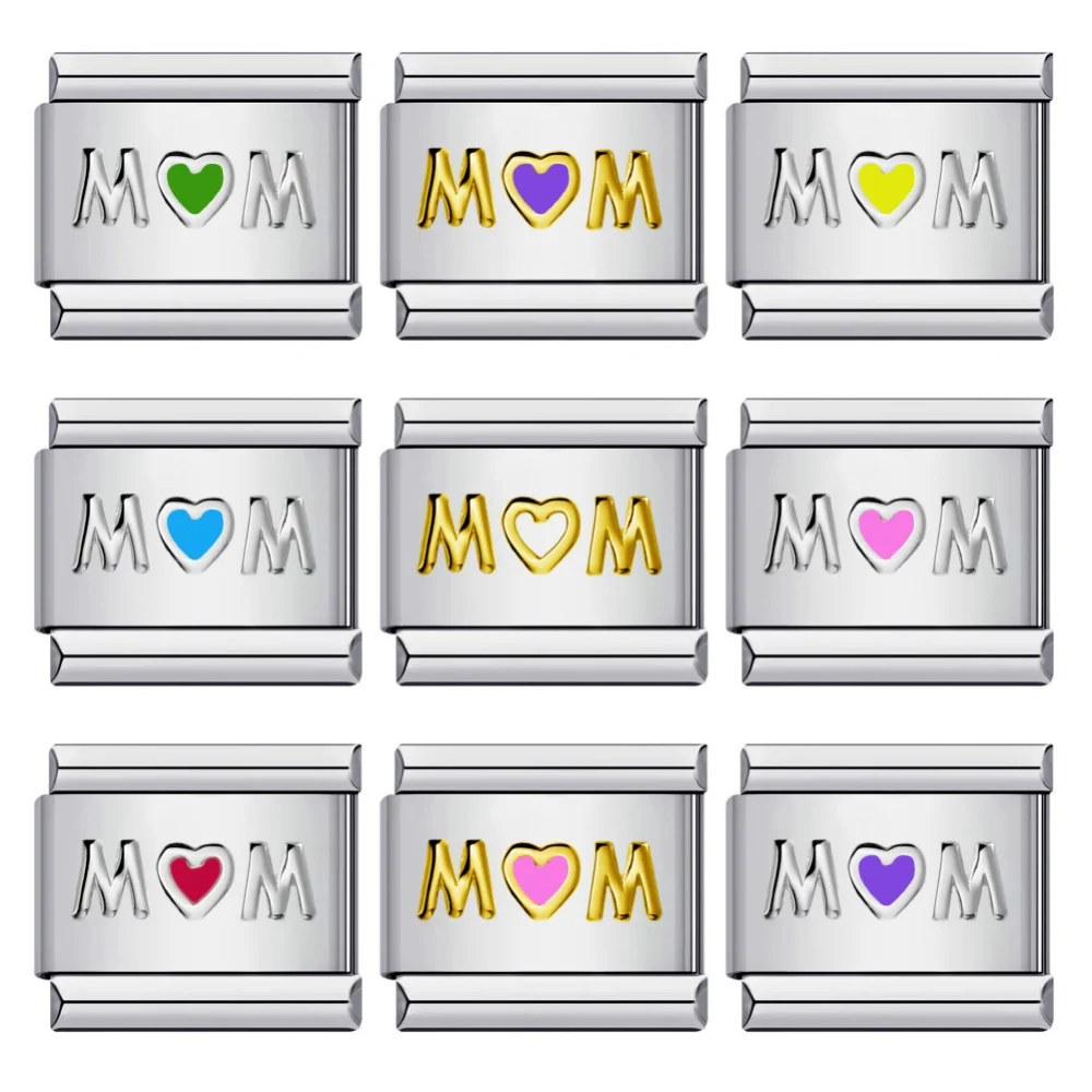 New Trendy Gifts Love Mom Classic Charm Hand Chain Italian Link Fit 9mm ...