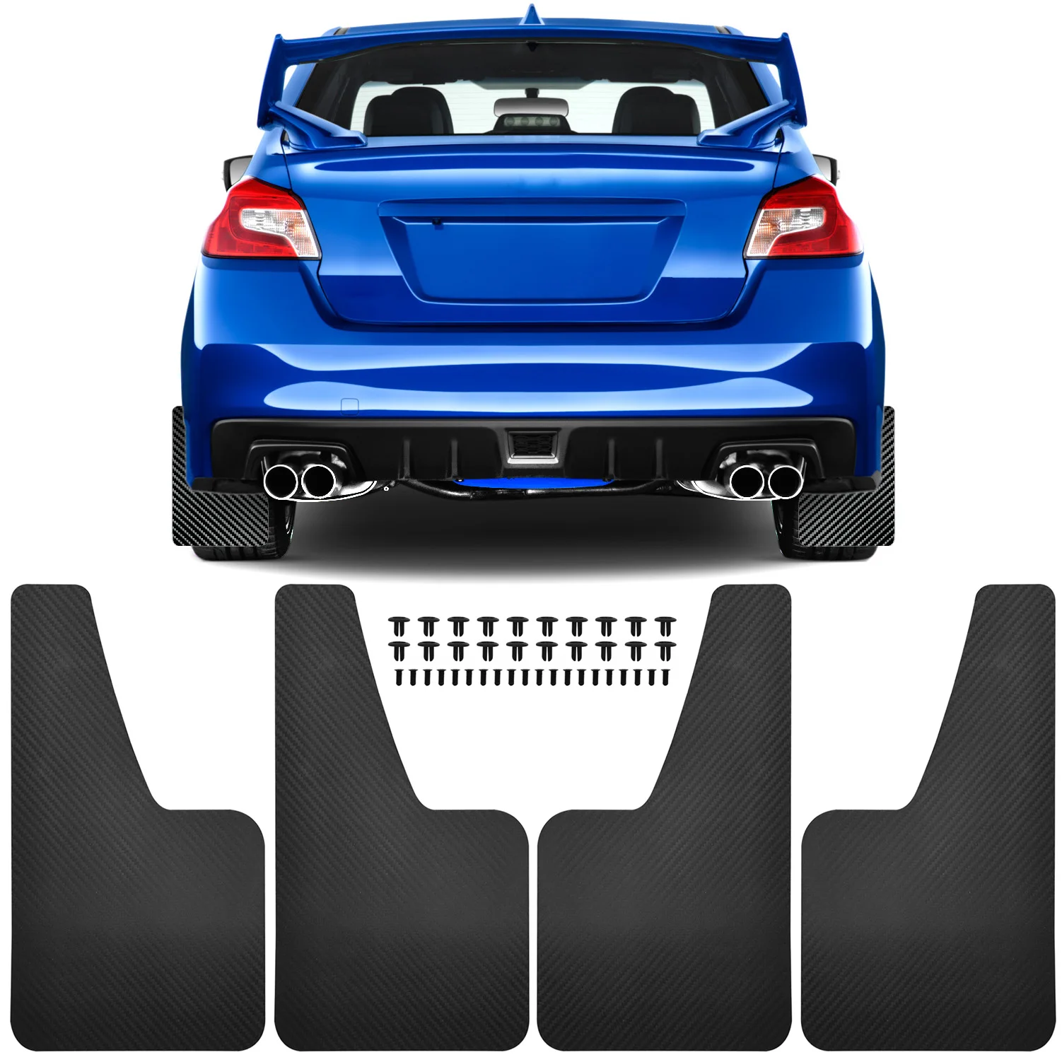 NEW-Carbon-Fiber-effect-Front-Rear-Set-Universal-Mud-Flaps-Splash ...