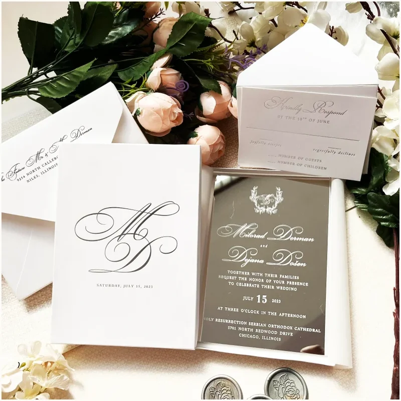 Silver wedding invitation 60 photos - Vianawedding.com