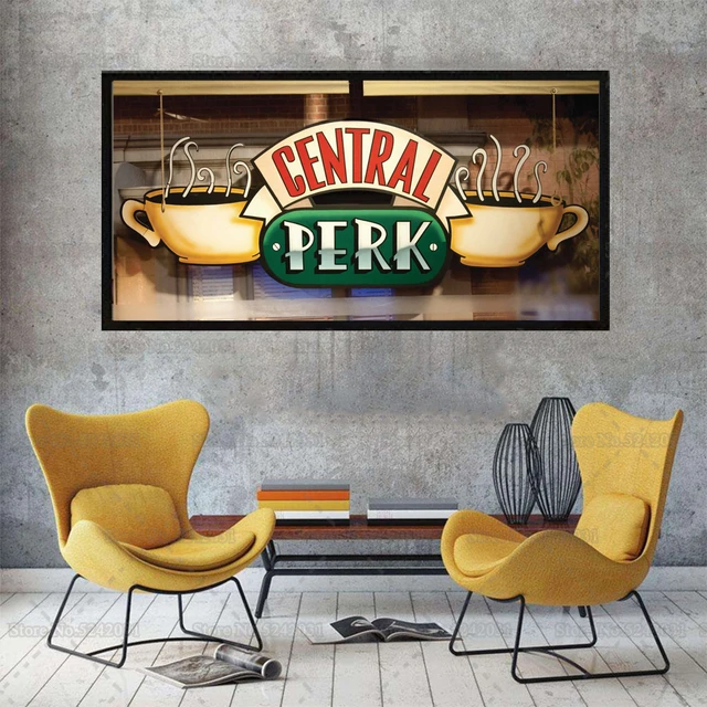 Central Perk Cafe Metal Sign Wall Art LED Light, Friends, 47% OFF