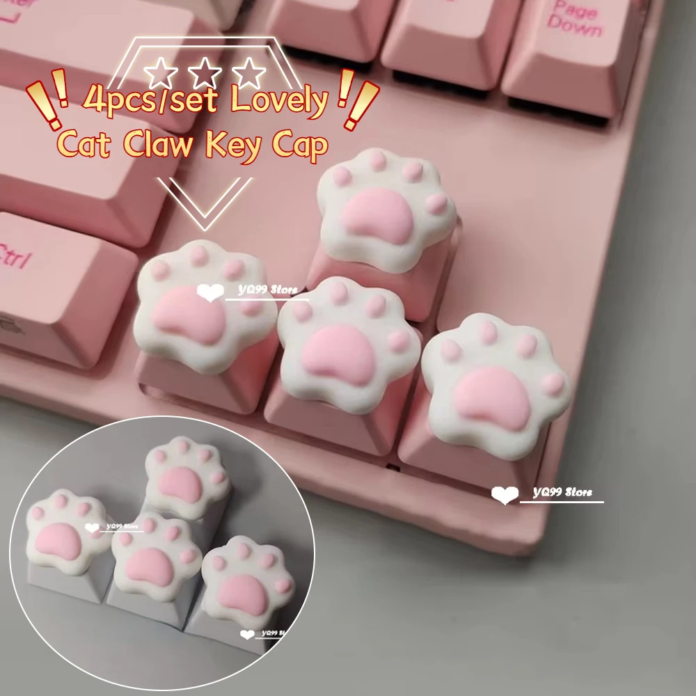 4pcs-set-Lovely-Cat-Claw-Key-Cap-Personality-Cat-Paw-Keycaps-for ...