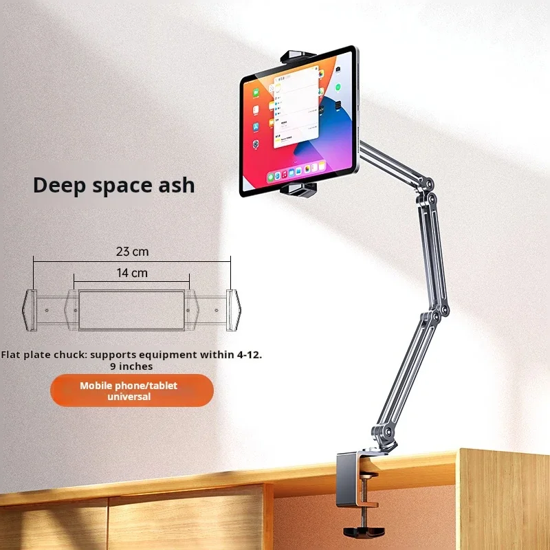 Desk-Bed-Tablet-Ipad-Stand-Aluminum-Adjustable-Long-Triple-Arm-Mount ...